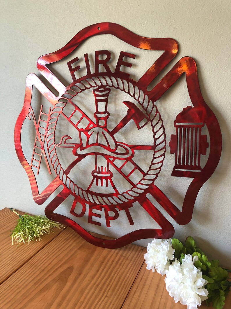 Firefighter Metal Piece Metal Home Sign Custom Metal Sign | Etsy