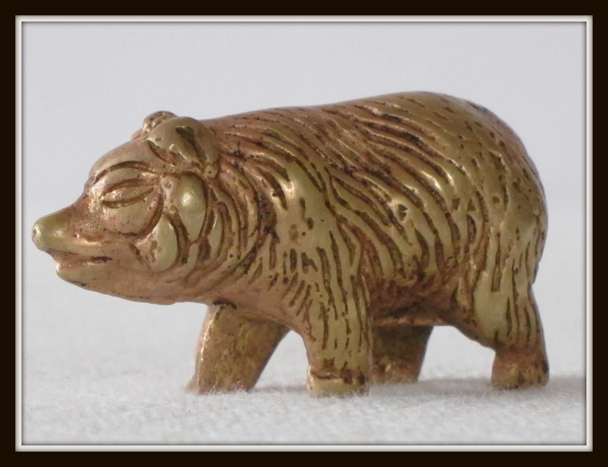 Miniature Brass Bear Figurine, 3/4 High, Teddy Bear, Miniature Bear ...