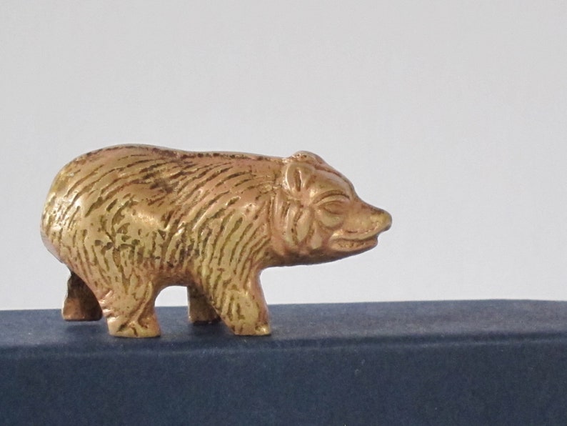Miniature Brass Bear Figurine 3/4 High Teddy Bear - Etsy