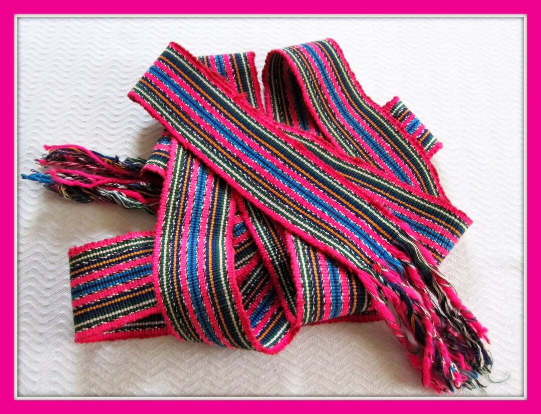 Vintage 1960's Guatemalan Faja, Sash, Belt, Guatemalan Textiles, Fiber ...