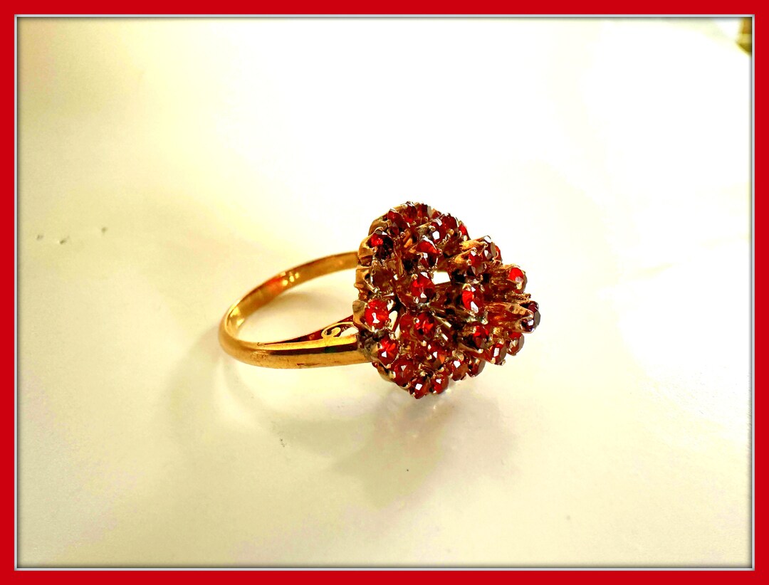 Vintage Ruby Princess Ring, Size 7, 14K Gold Ruby Ring, July Birthday ...