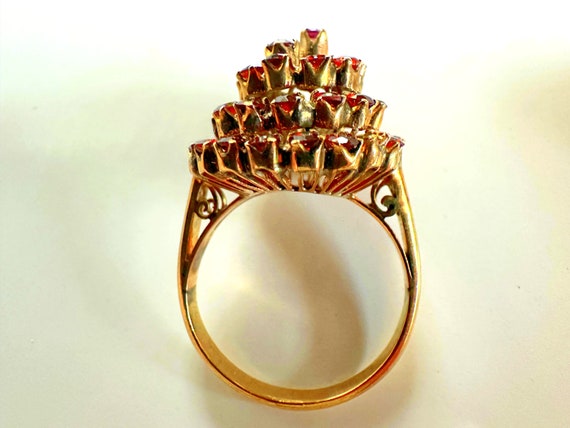 Vintage Ruby Princess Ring, Size 7, 14K Gold Ruby Rin… - Gem