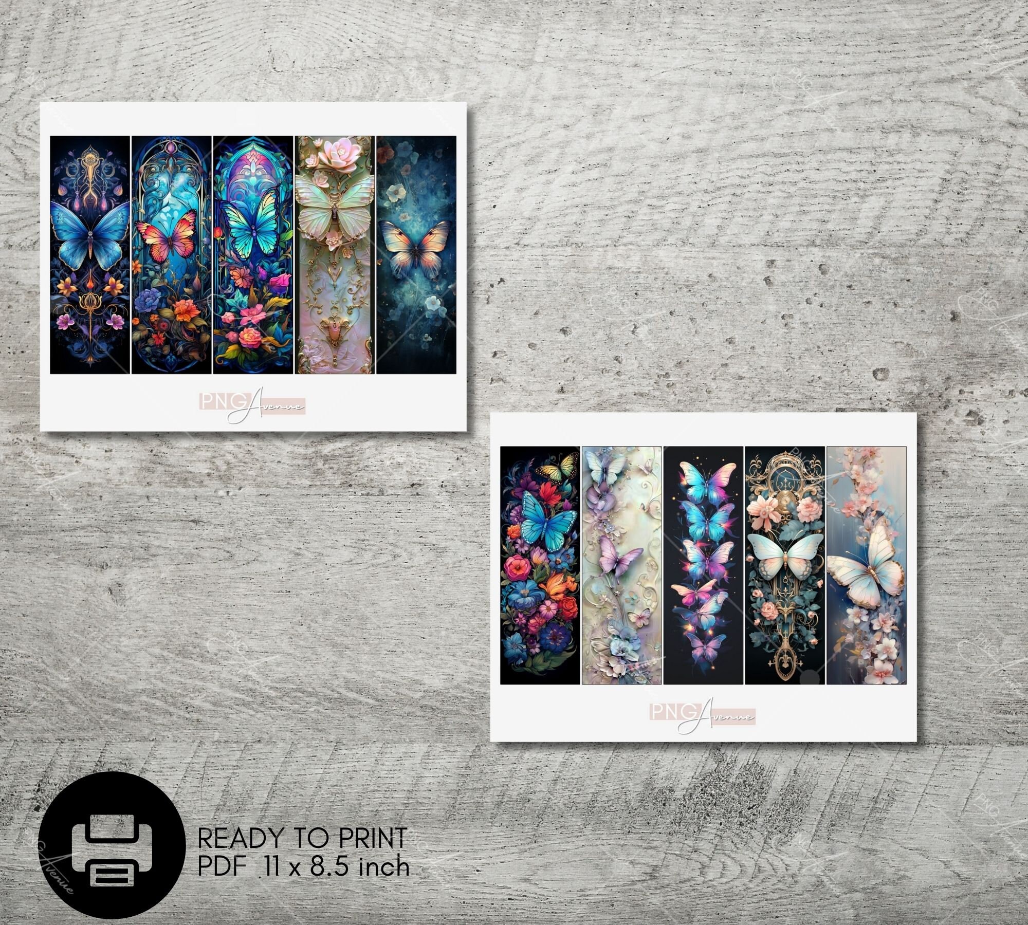 Butterfly Printable Bookmarks Bundle, Book Lovers Gift, Fantasy ...