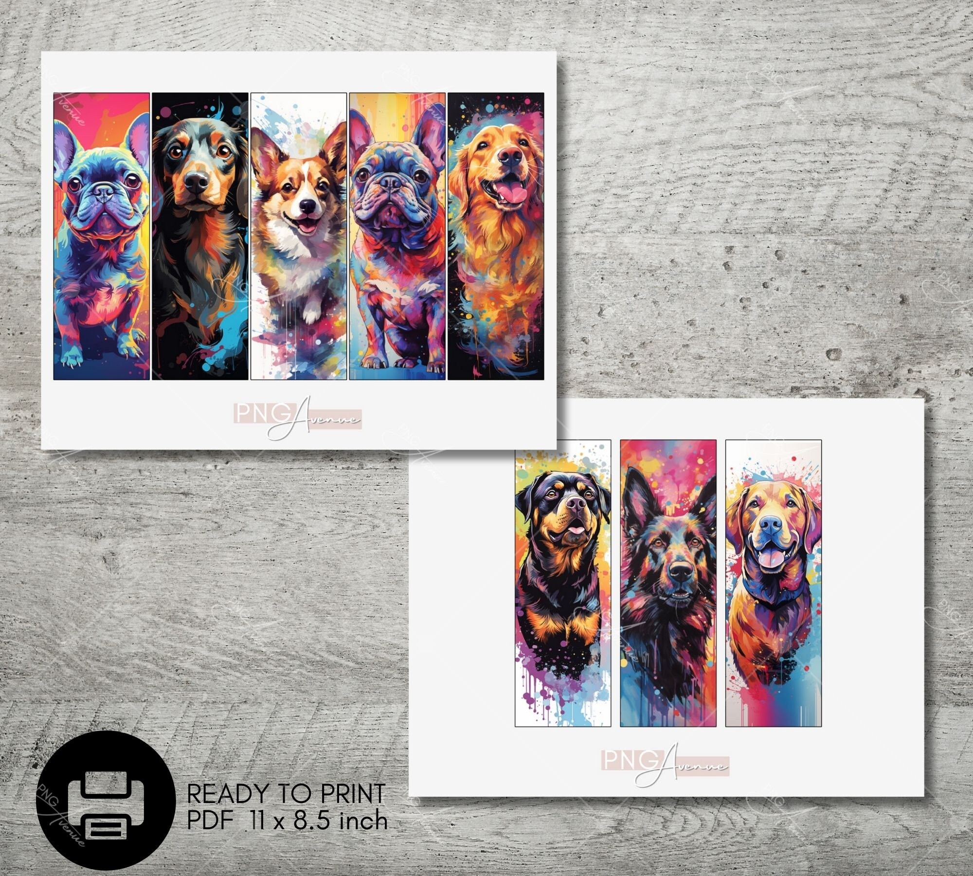 Cute Dog Breed Printable Bookmarks, Adorable Watercolor Designs ...