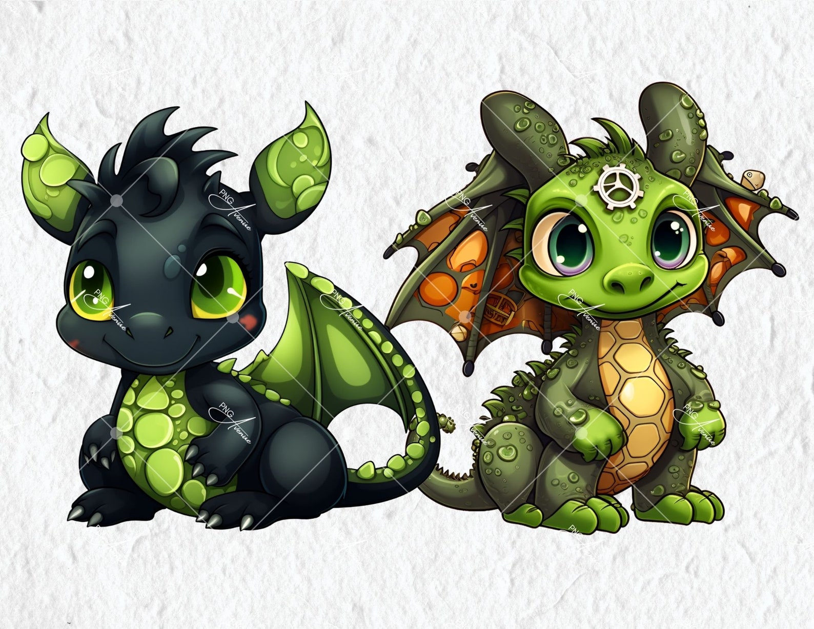 Cute Fantasy Baby Dragon Clipart, 12 Colorful Baby Dragon PNG, Dragon ...