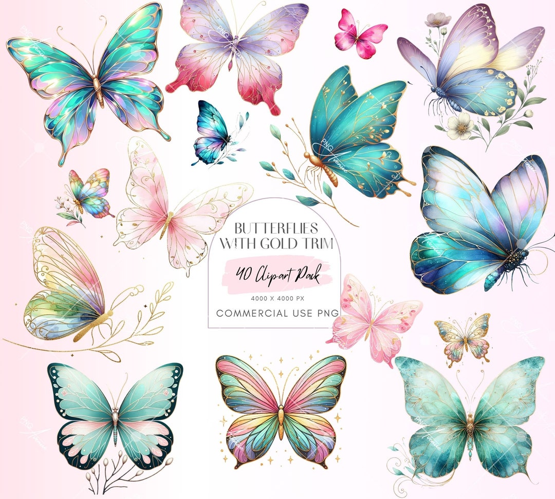 Watercolor Butterflies Clipart, Butterfly Clipart Insect, Butterflies ...