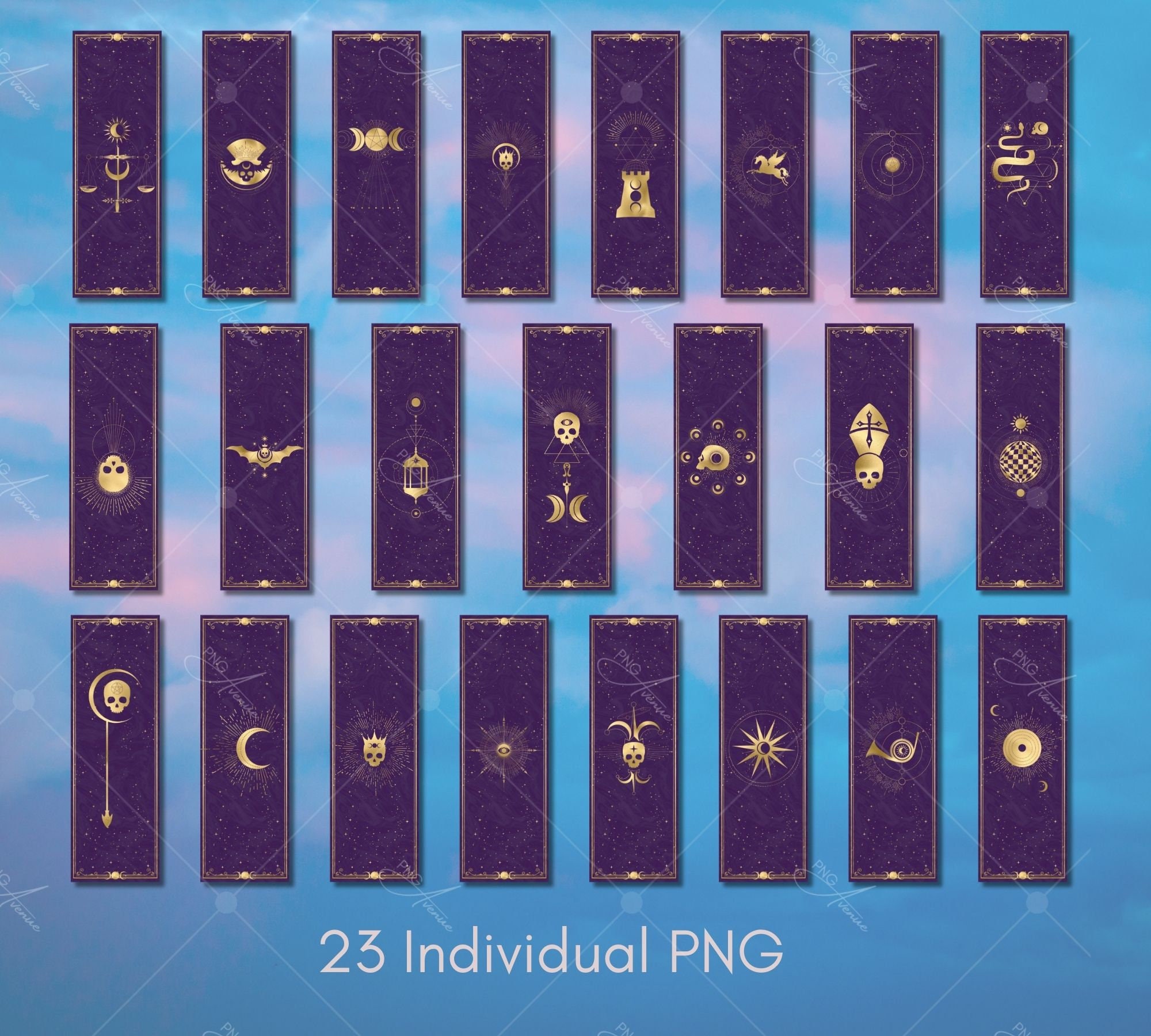 Tarot Cards Major Arcana Printable Bookmarks 23 Digital - Etsy
