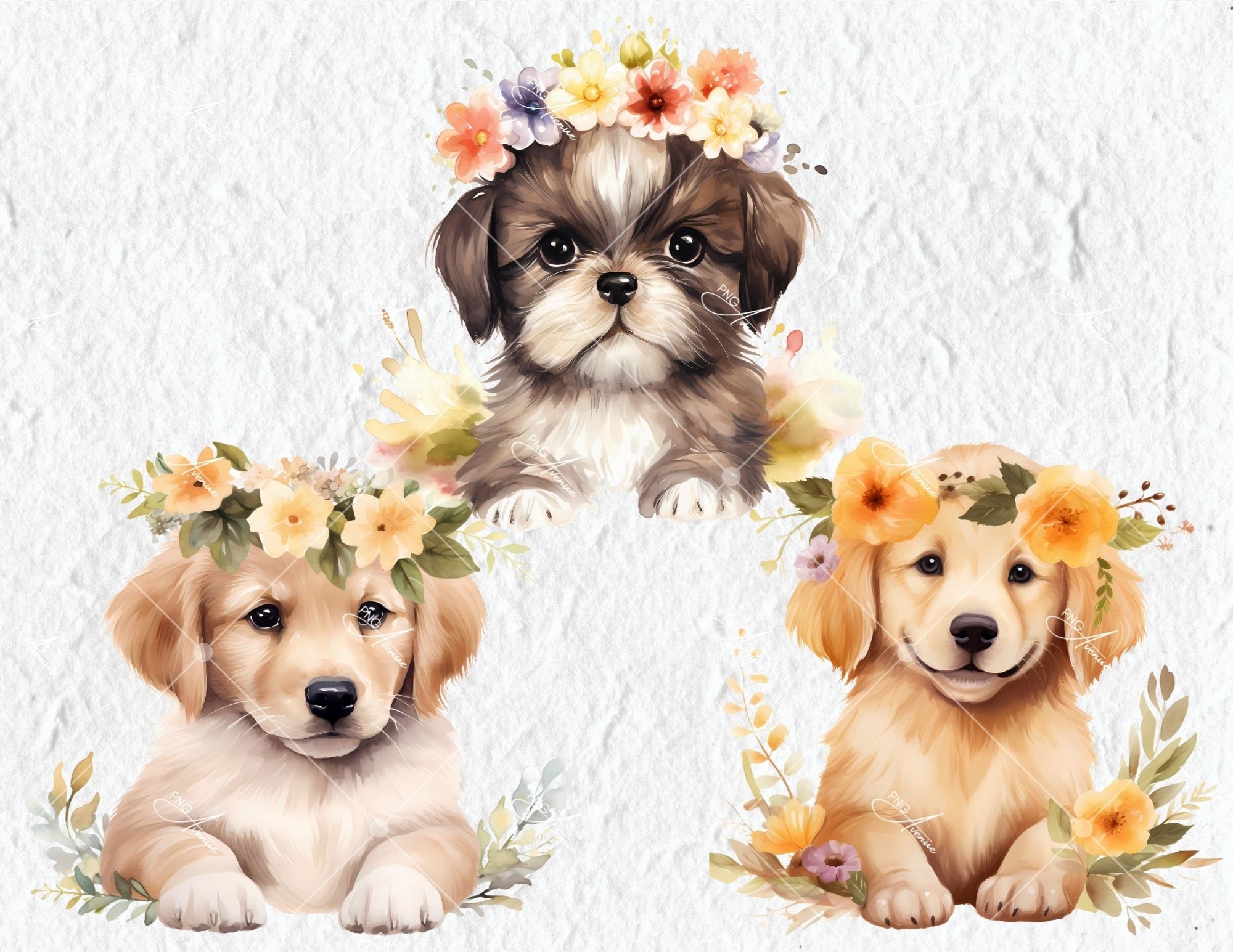 Cute Puppy Clipart, PNG Files, Adorable Baby Puppies, PNG Digital ...