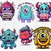 Monster Love Clipart, Cute Colorful Monsters PNG, Valentines Theme ...