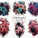 Goth Bouquet Clipart PNG Files Goth Bouquet of Flowers PNG - Etsy