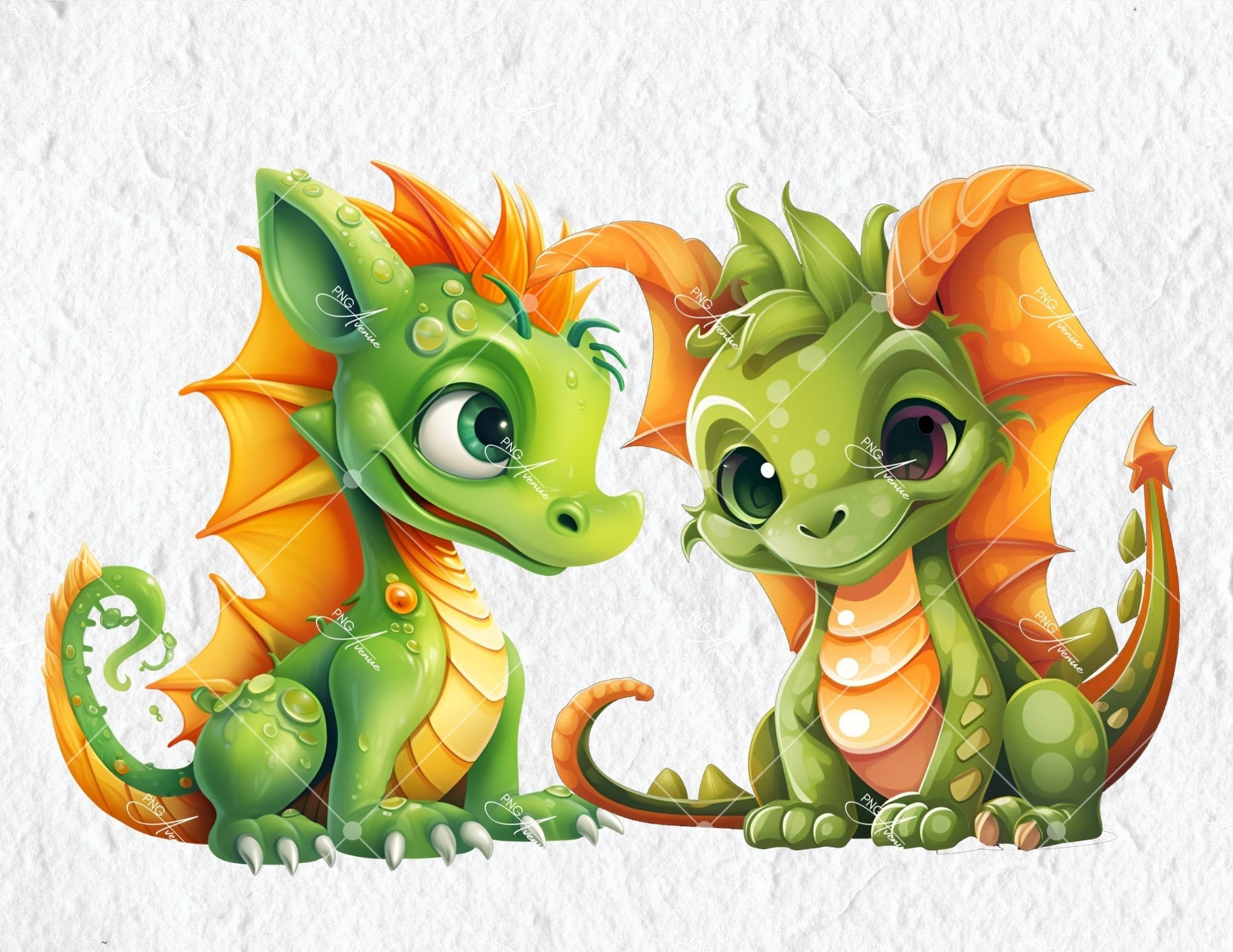 Cute Fantasy Baby Dragon Clipart 12 Colorful Baby Dragon PNG - Etsy