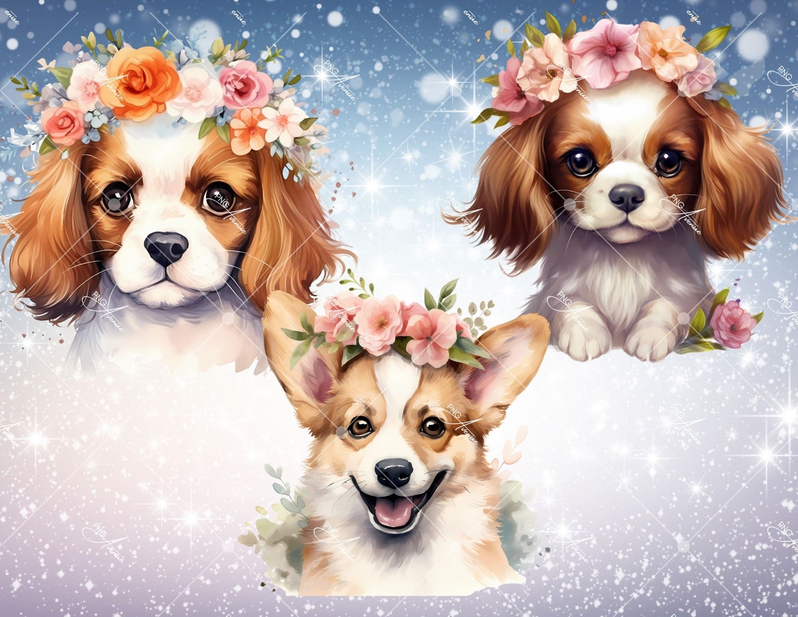 Cute Puppy Clipart, PNG Files, Adorable Baby Puppies, PNG Digital ...