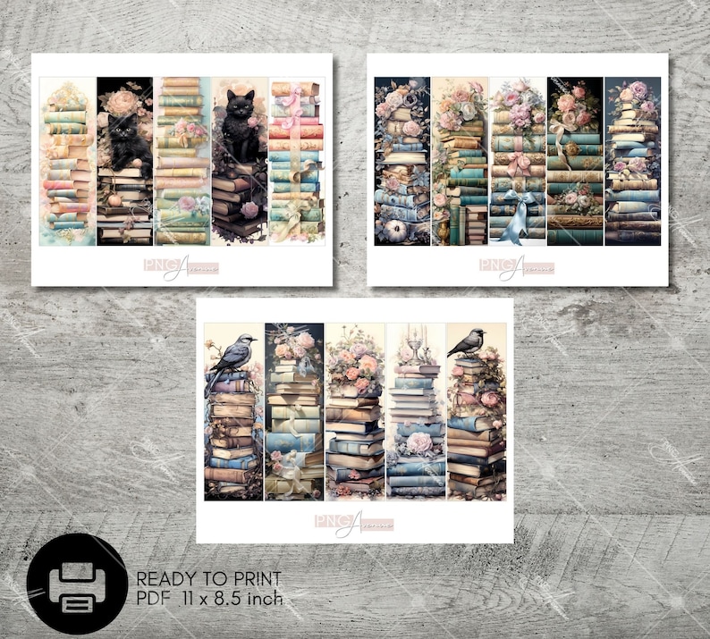 Stacked Books Printable Bookmarks Book Lovers Designs - Etsy UK