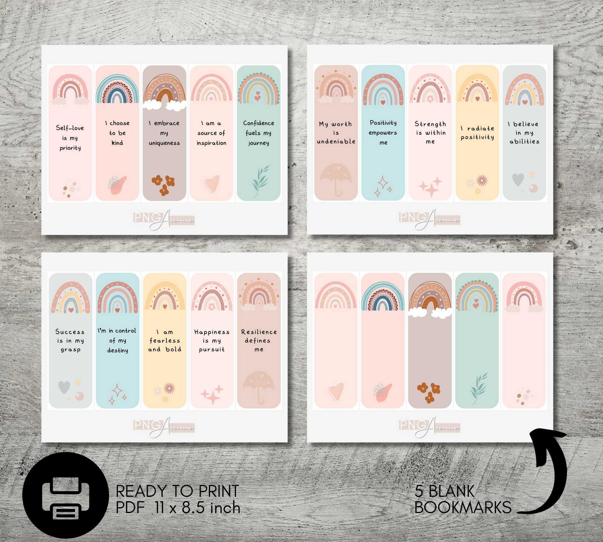Affirmation Printable Bookmarks, Motivational Quotes, Positivity ...