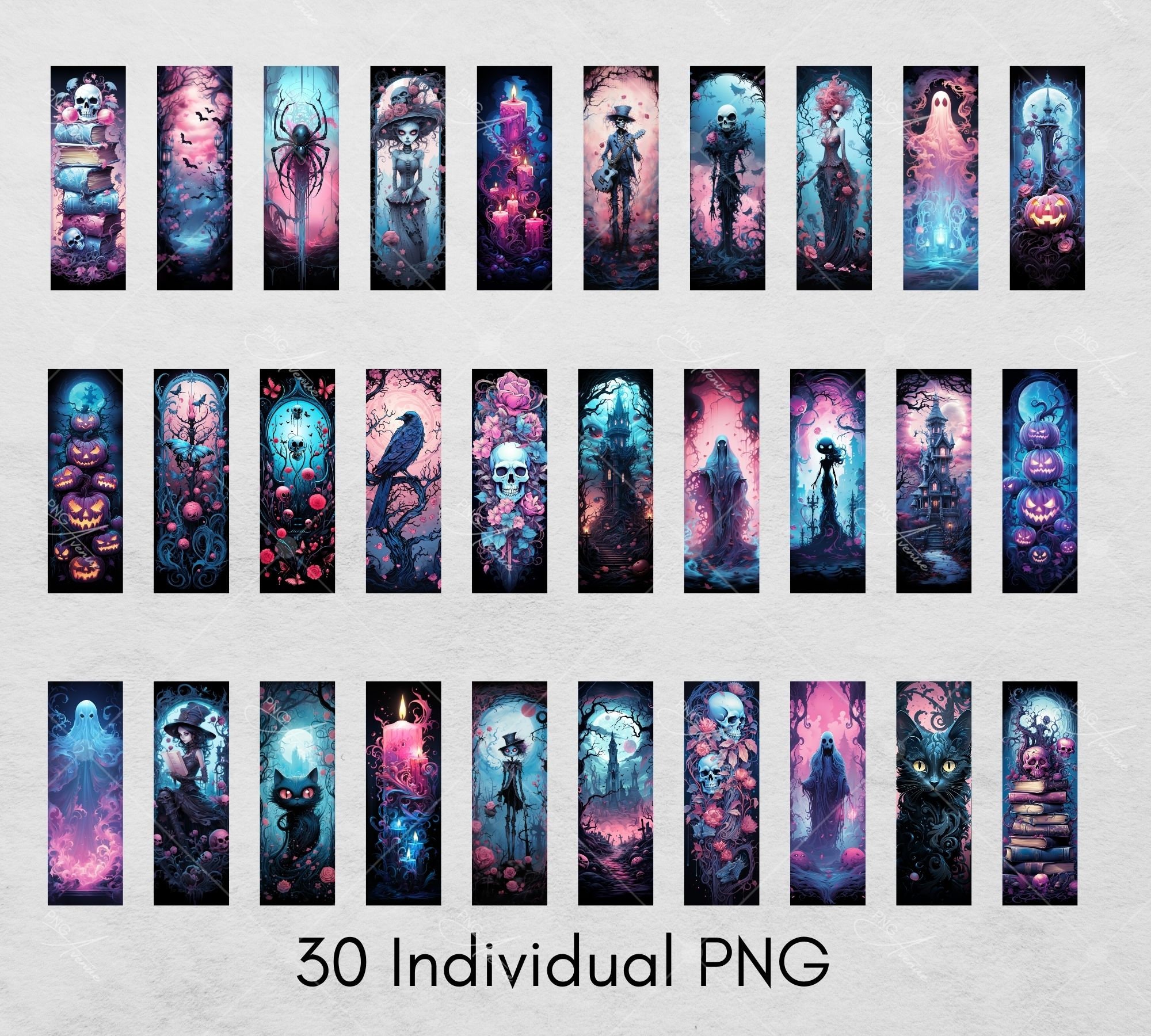 30 Pink Goth Printable Bookmarks, Cute Pastel Gothic Designs, Digital ...