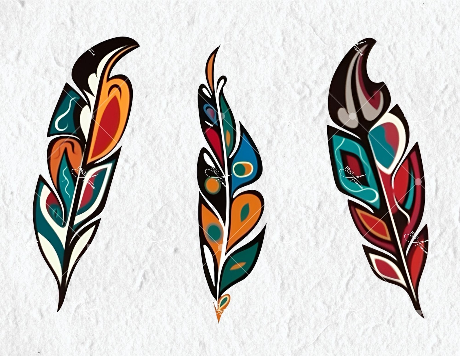 Haida Feather Clip Art, 12 Indigenous Clipart PNG Format, Instant ...