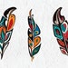 Haida Feather Clip Art, 12 Indigenous Clipart PNG Format, Instant ...