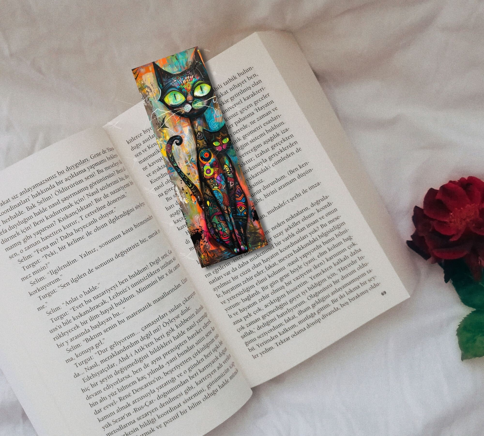 Graffiti Cats Printable Bookmarks, Book Lovers Designs, Digital Letter ...