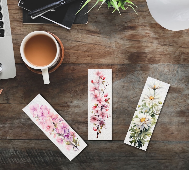 Birth Month Flower Printable Bookmarks, 12 Birth Flower Designs, Letter ...