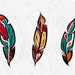 Haida Feather Clip Art, 12 Indigenous Clipart PNG Format, Instant ...