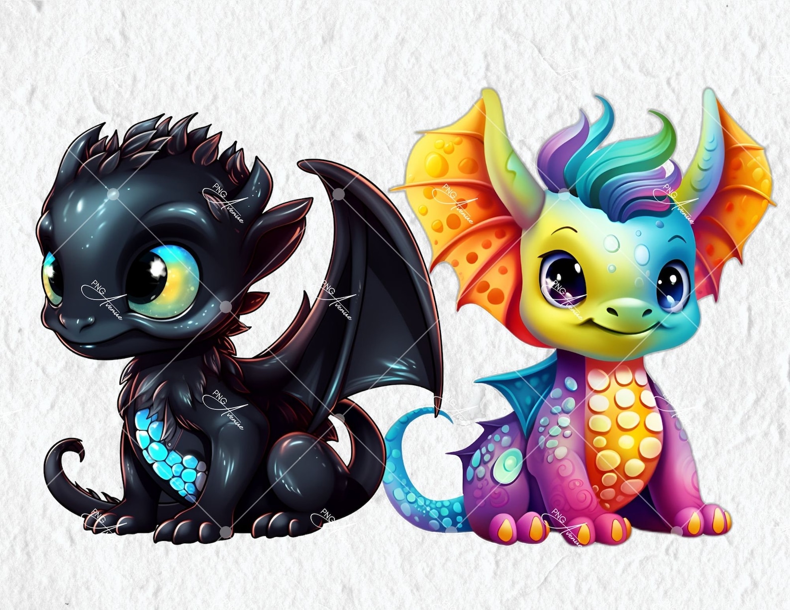 Cute Fantasy Baby Dragon Clipart 12 Colorful Baby Dragon PNG - Etsy