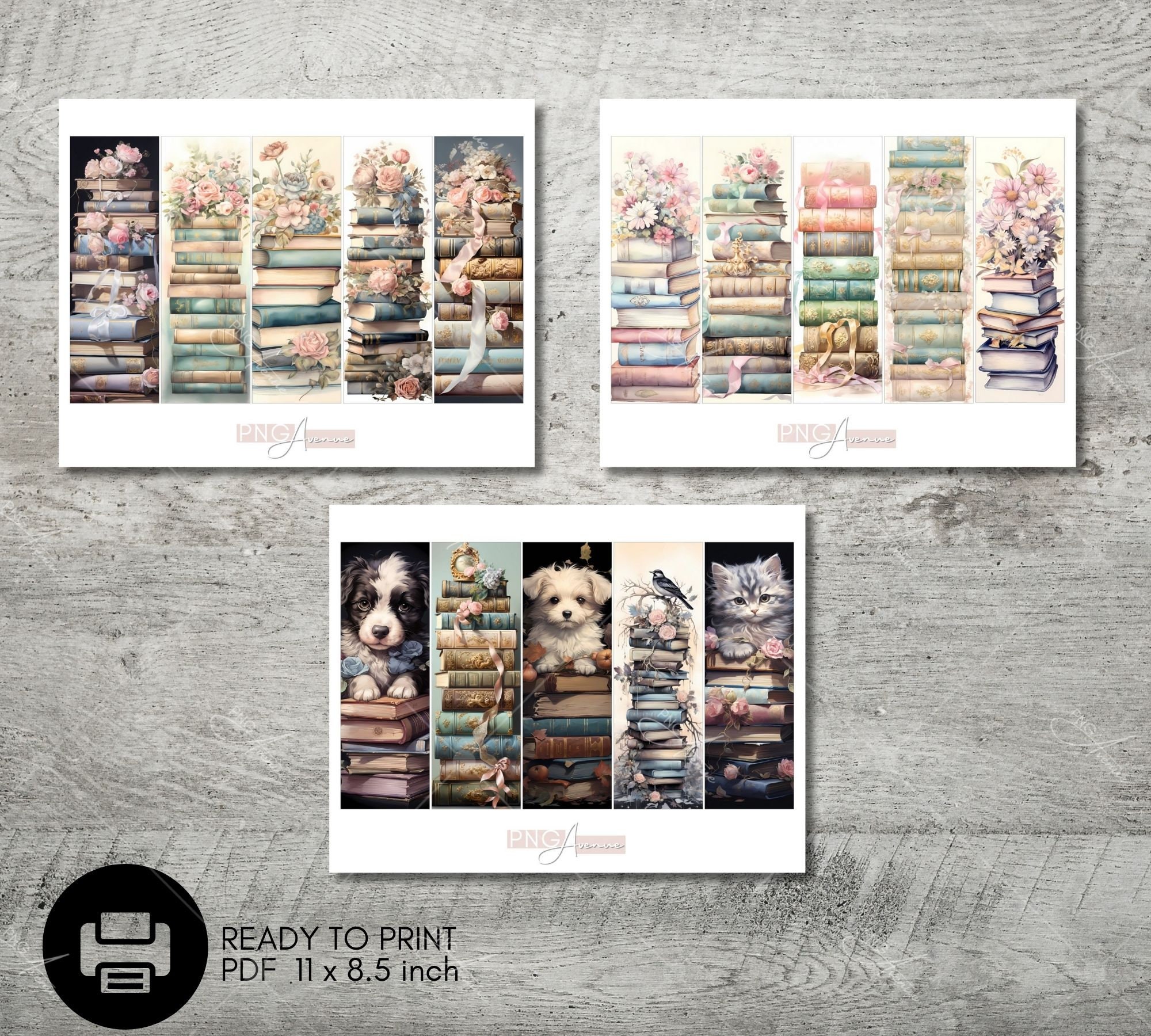 Stacked Books Printable Bookmarks Book Lovers Designs - Etsy UK