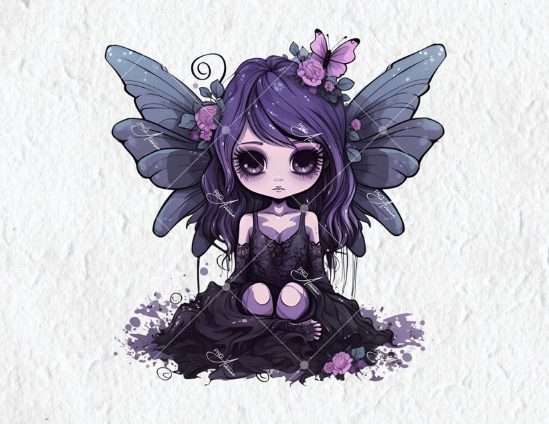 Creepy Cute Goth Fairies Clipart 5 Goth PNG Fairies Bundle - Etsy