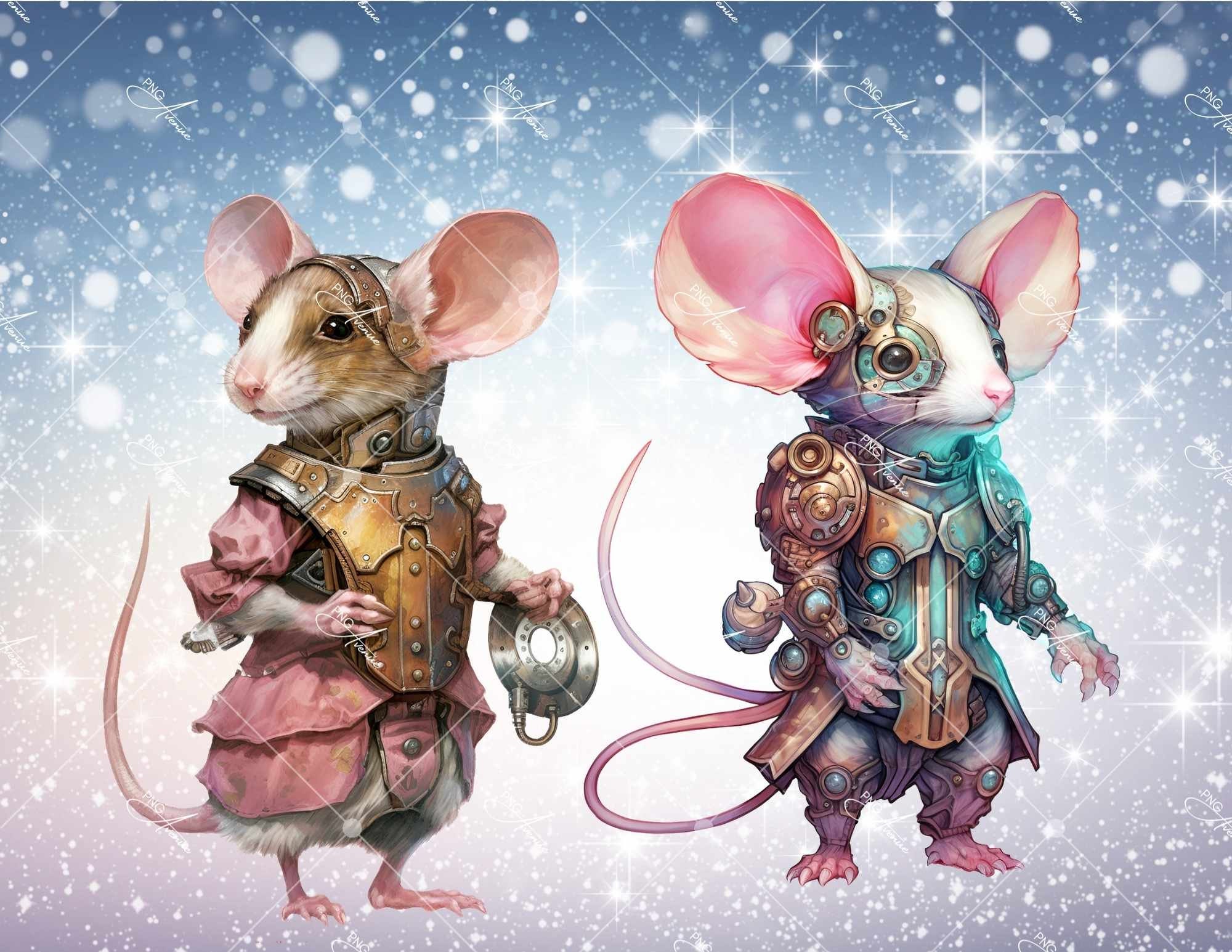 Steam Punk Mice Clipart, 14 PNG Files, Steam Punk Mouse Adorned With ...