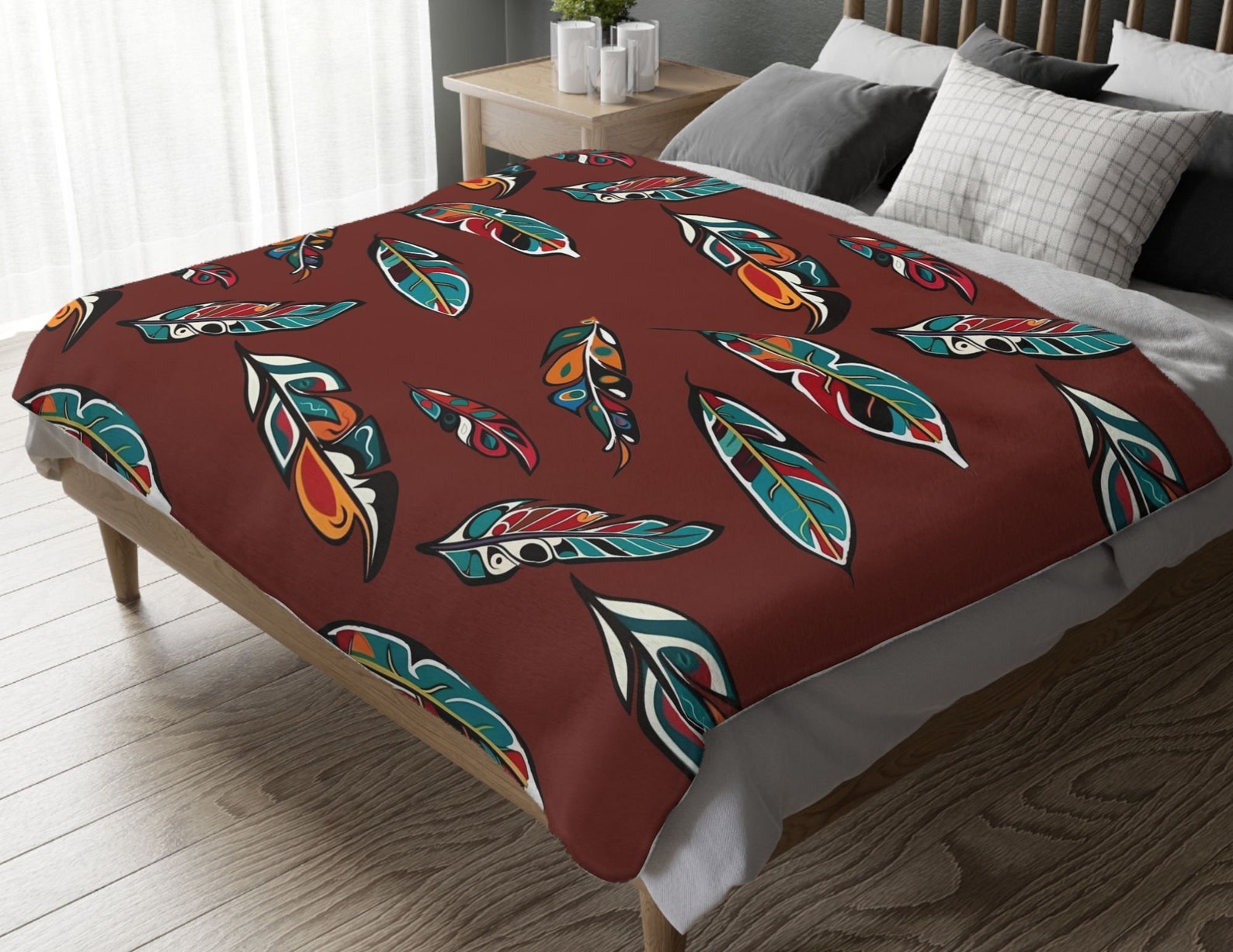 Haida Art Feathers Digital Paper Seamless Patterns, Download Printable ...