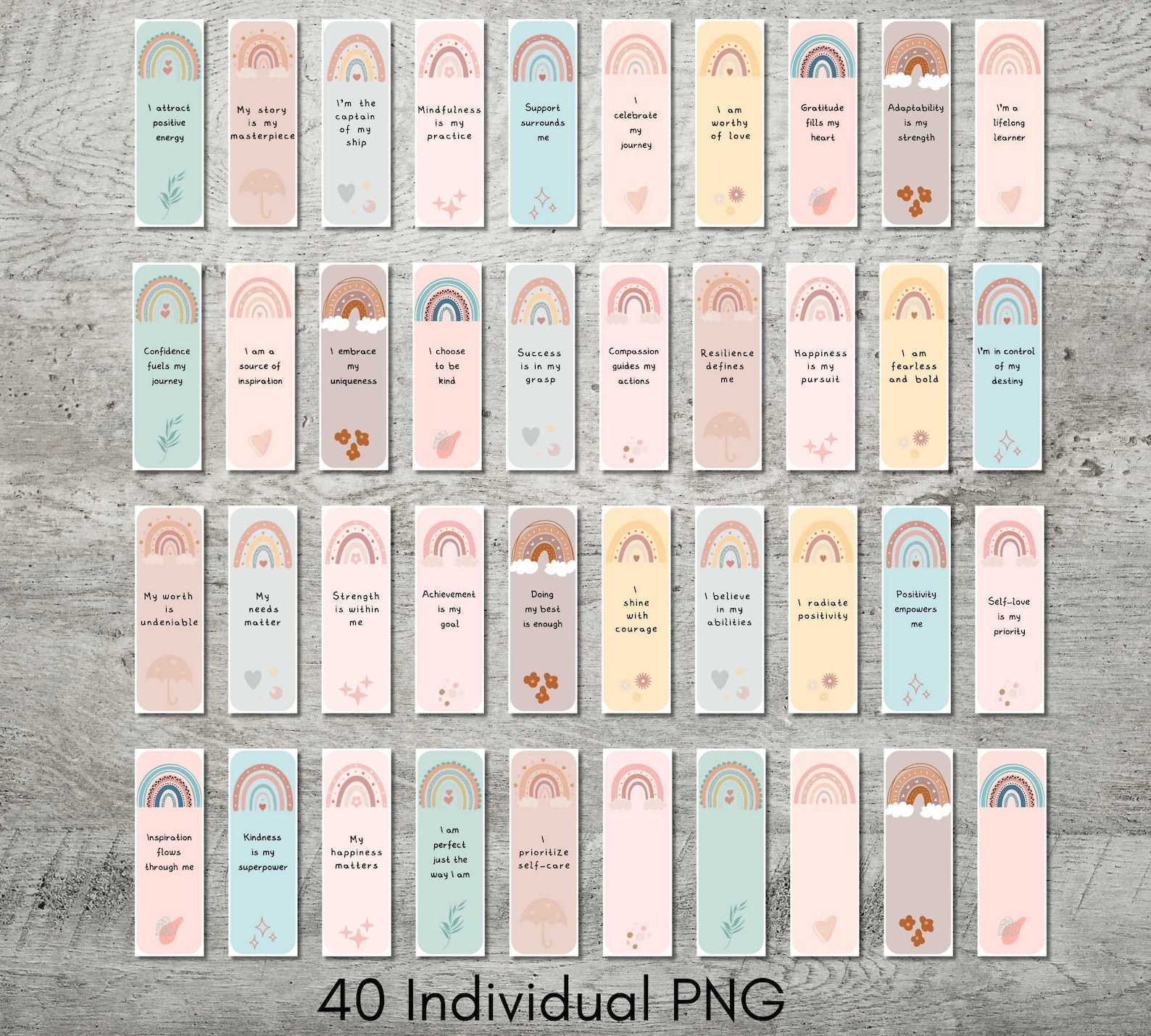 Affirmation Printable Bookmarks, Motivational Quotes, Positivity ...