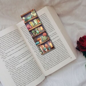Book Shelves & Plants Printable Bookmarks, Book Lovers Designs, Digital ...