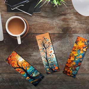 Fall Art Printable Bookmarks, Beautiful Autumn Designs, Digital ...