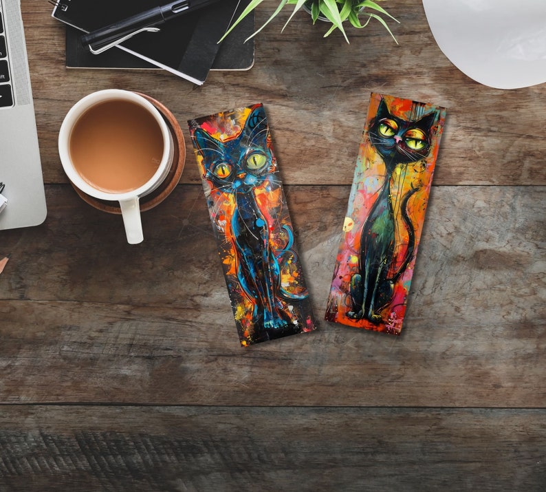 Graffiti Cats Printable Bookmarks, Book Lovers Designs, Digital Letter ...