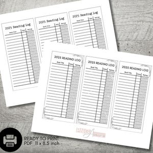 Printable Reading Log Tracker 2025, Book Tracker Bookmarks, Library ...
