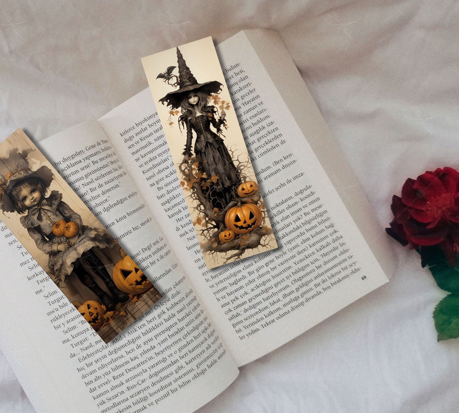 20 Vintage Spooky Halloween Printable Bookmarks Gothic - Etsy