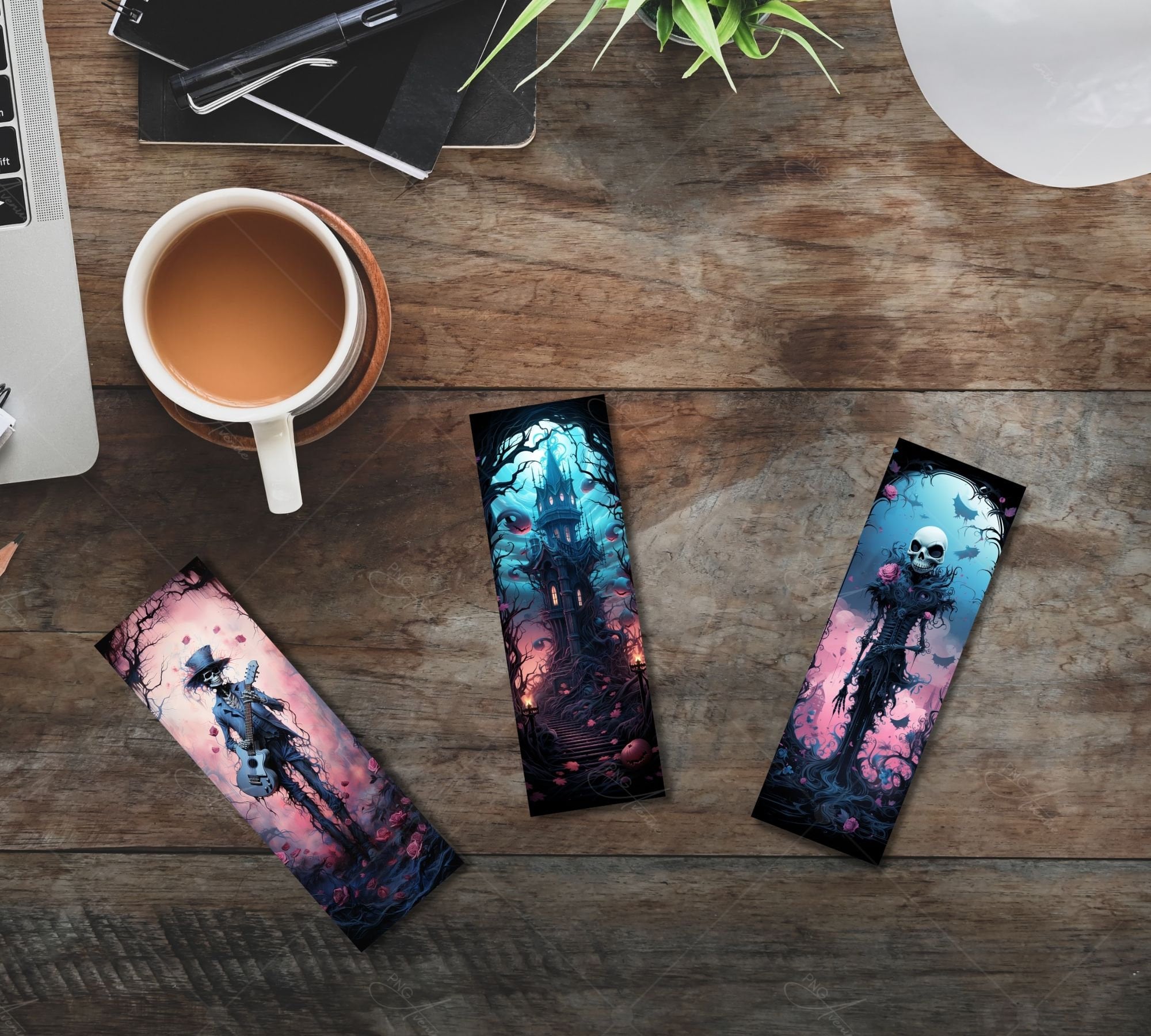 30 Pink Goth Printable Bookmarks, Cute Pastel Gothic Designs, Digital ...