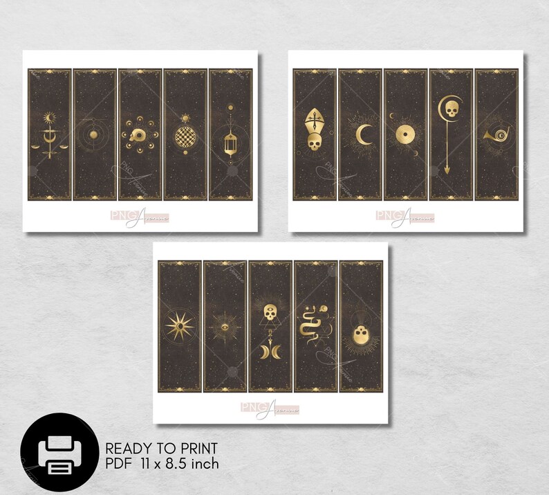 Tarot Cards Printable Bookmarks, 23 Major Arcana Digital Bookmarks ...