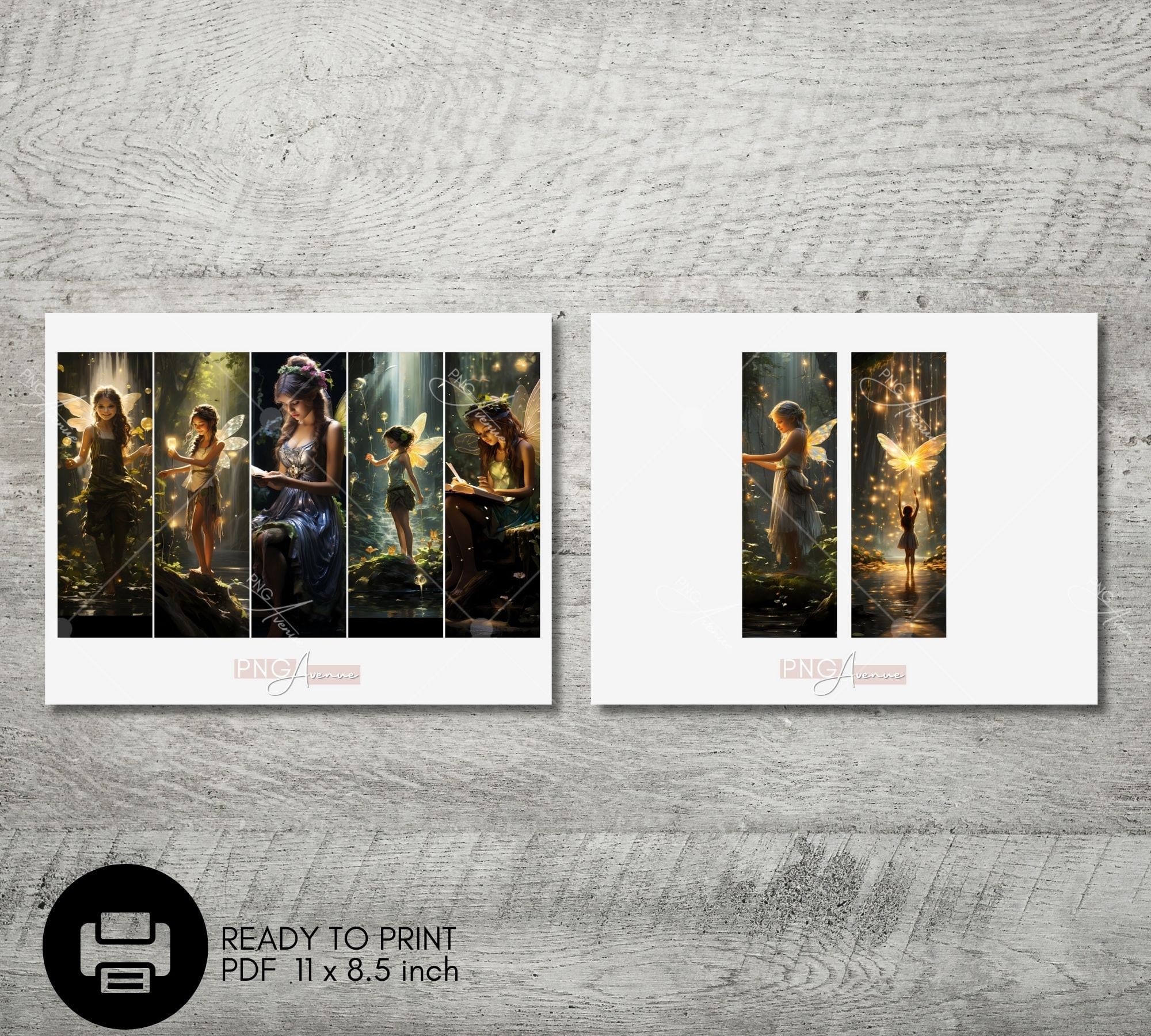 Fairies Printable Bookmarks, Enchanted Fairytale Designs, Digital ...