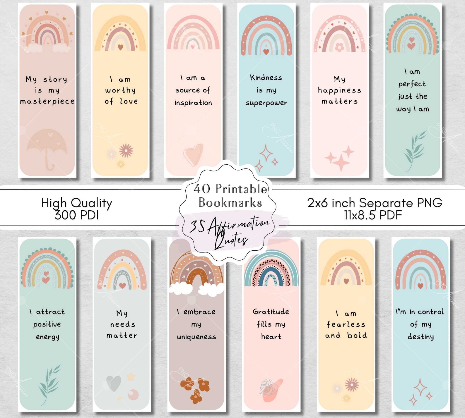 Affirmation Printable Bookmarks, Motivational Quotes, Positivity ...