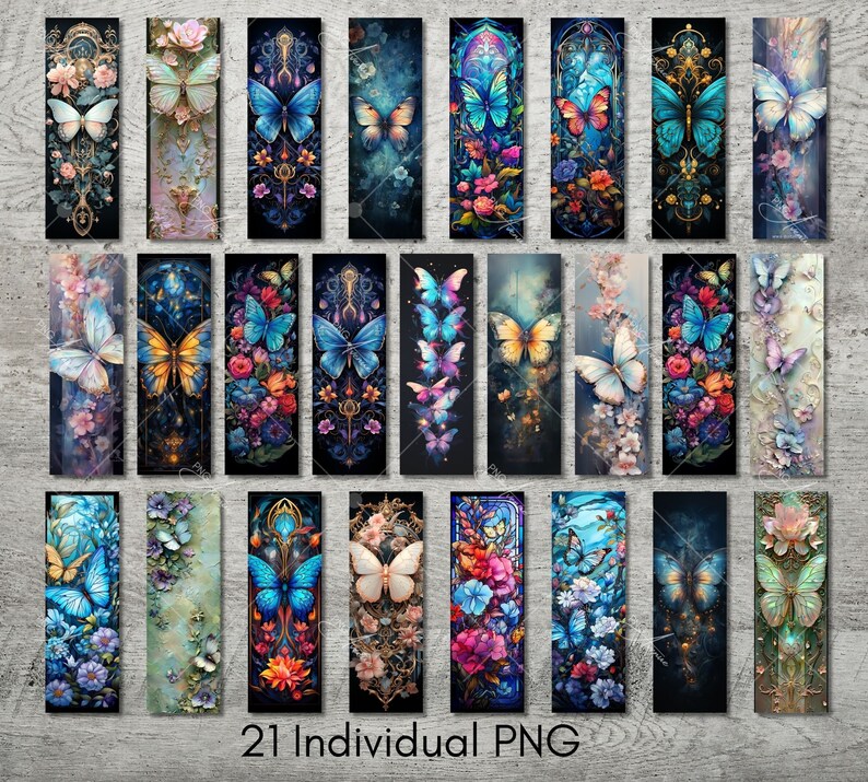 Butterfly Printable Bookmarks Bundle, Book Lovers Gift, Fantasy ...