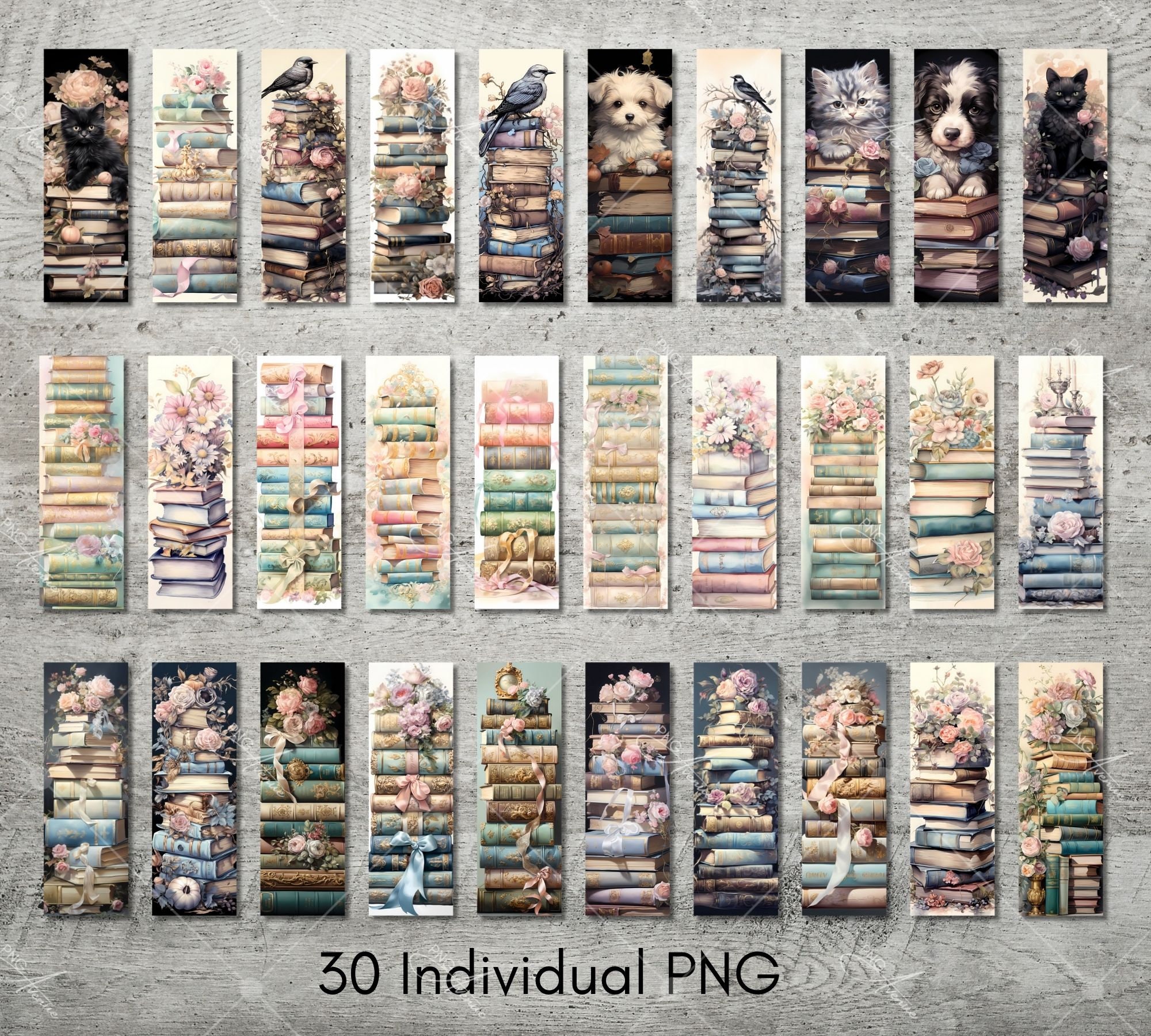 Stacked Books Printable Bookmarks Book Lovers Designs - Etsy UK