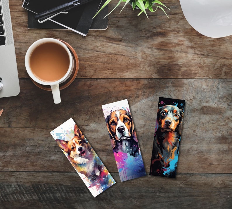 Cute Dog Breed Printable Bookmarks, Adorable Watercolor Designs ...