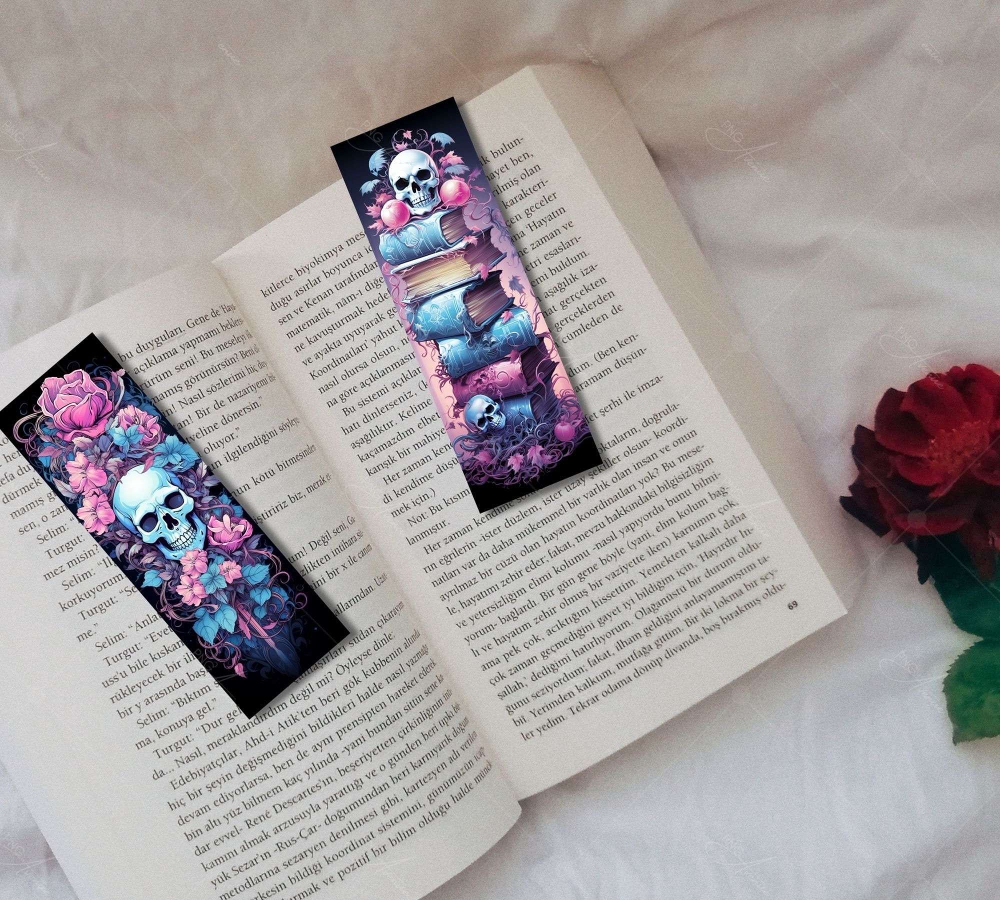 30 Pink Goth Printable Bookmarks, Cute Pastel Gothic Designs, Digital ...