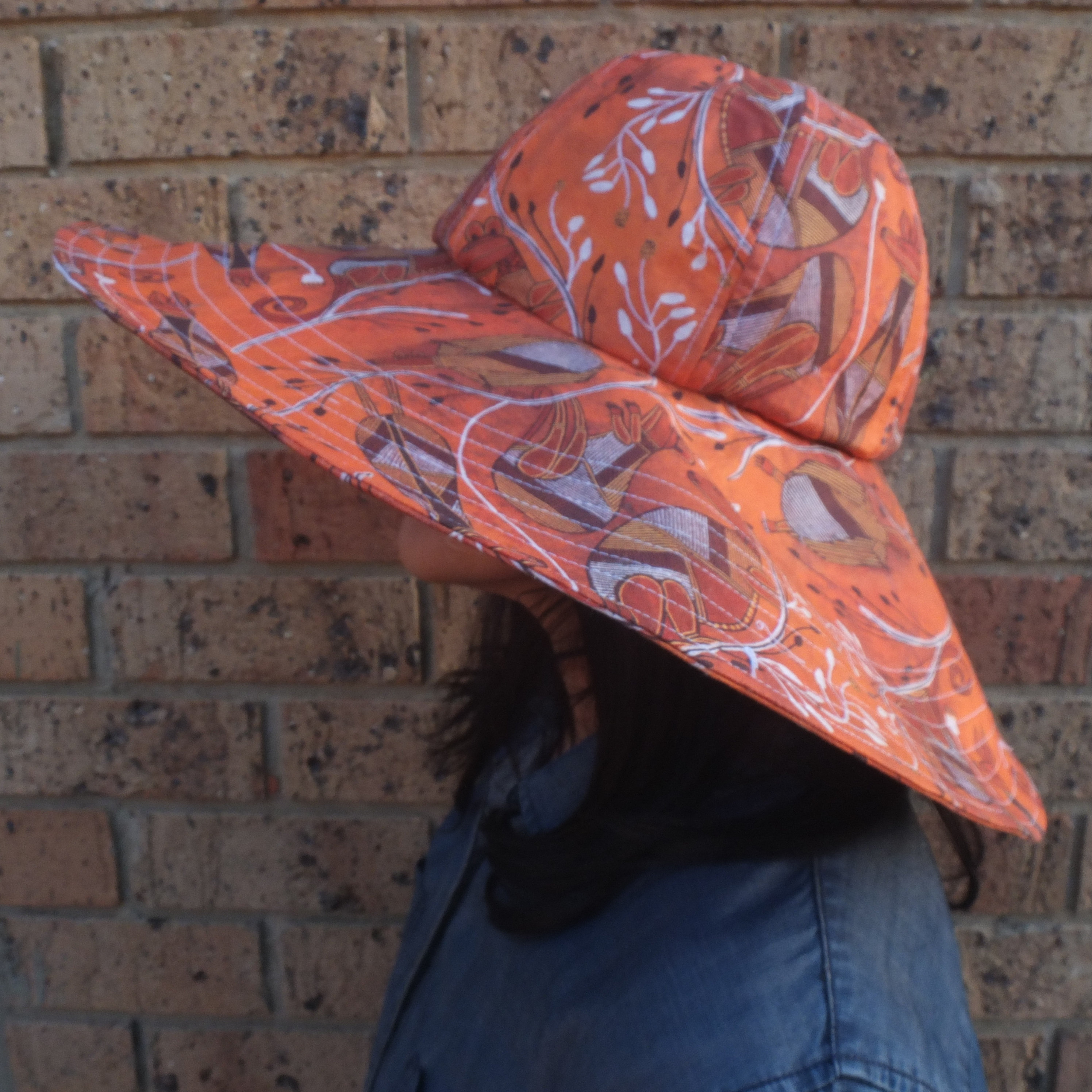 Wide Brim Sun Hat Women. Pure Cotton. Individually Designed and Made ...