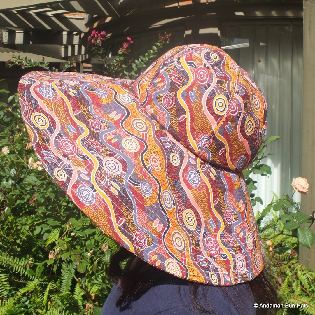 Wide Brim Sun Hat Women. Pure Cotton. Individually Designed and Made ...