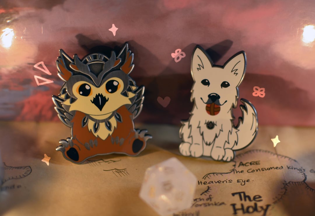 Owlbear + Scratch | Enamel Keychains + Pins ~ BG3 // Baldur's Gate 3 - Etsy