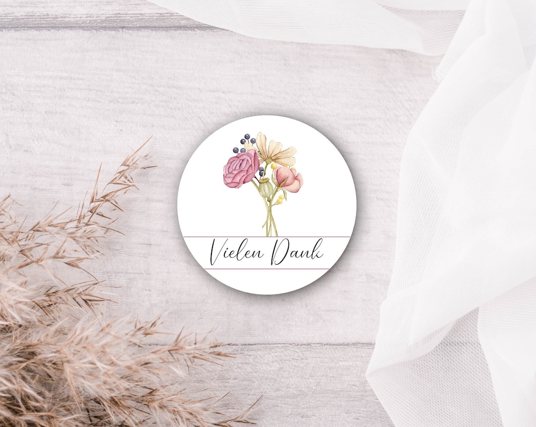 24 Thank You, Thank You Stickers Thank You Stickers With Bouquet of ...