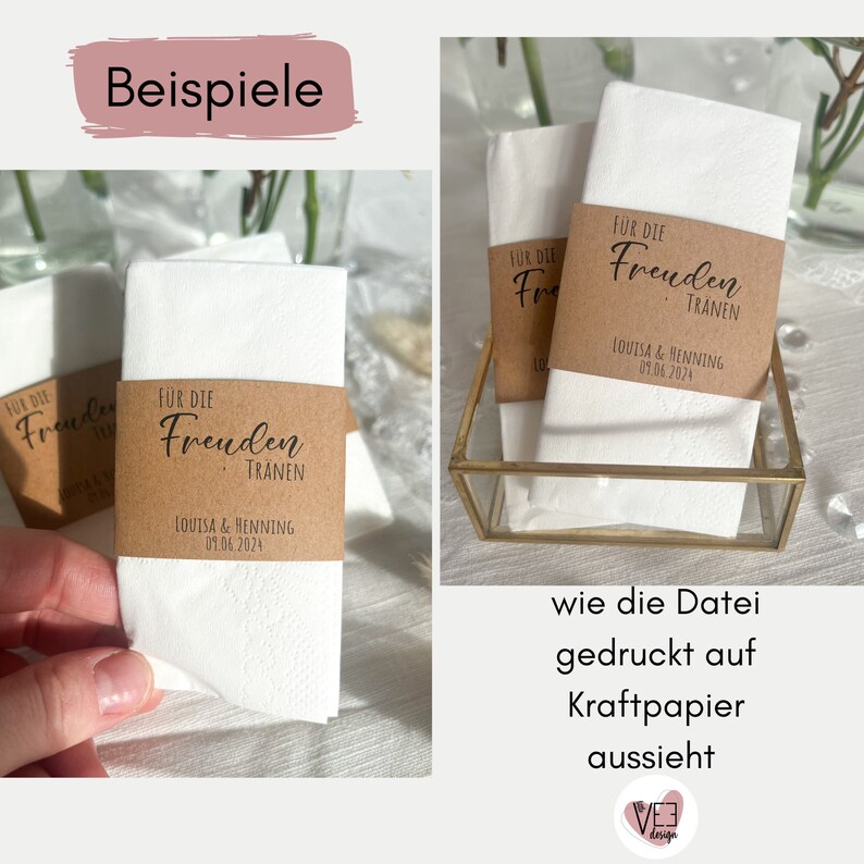 Personalized DIY Tears of Joy Banderole for Handkerchiefs as PDF File ...