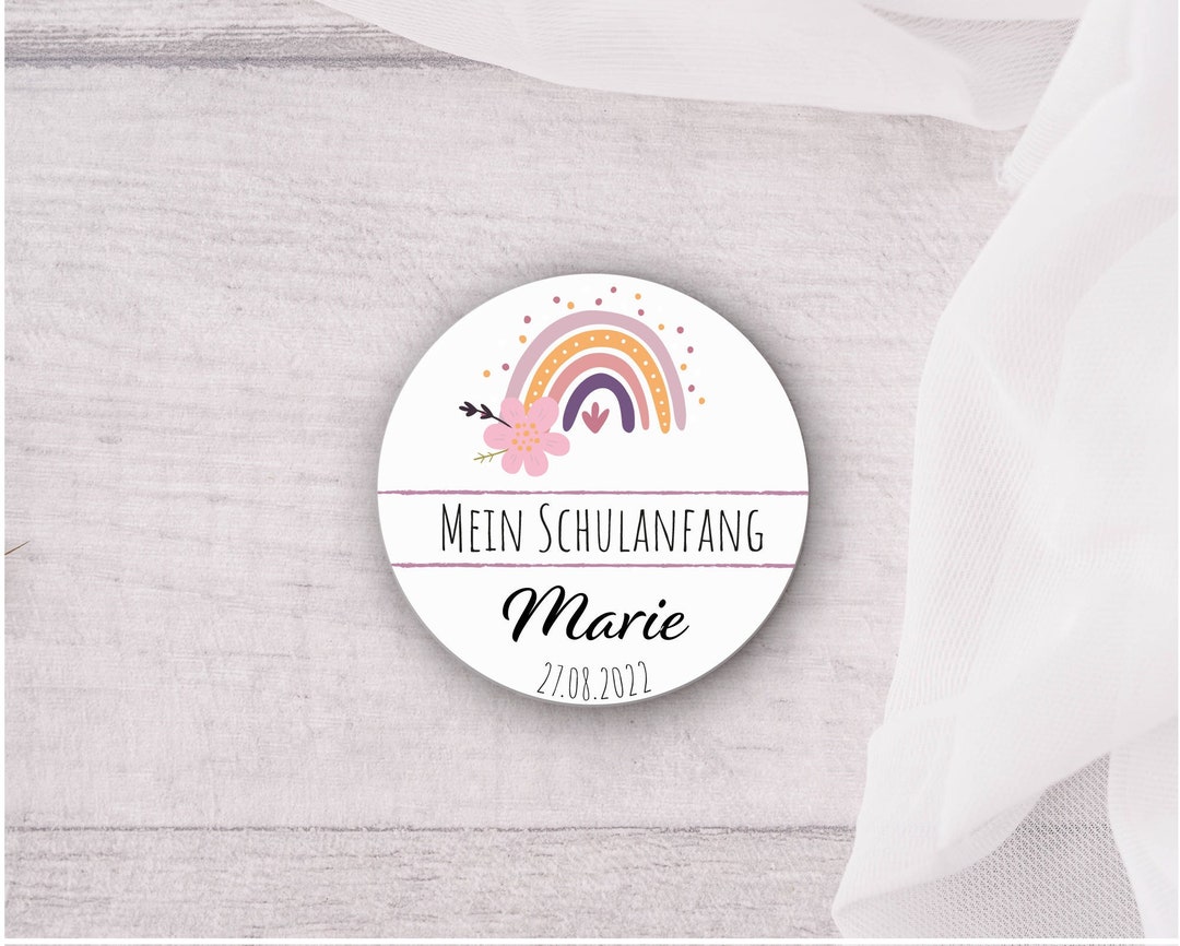 24 Personalized Stickers for School Enrollment Rainbow With Flower - Etsy