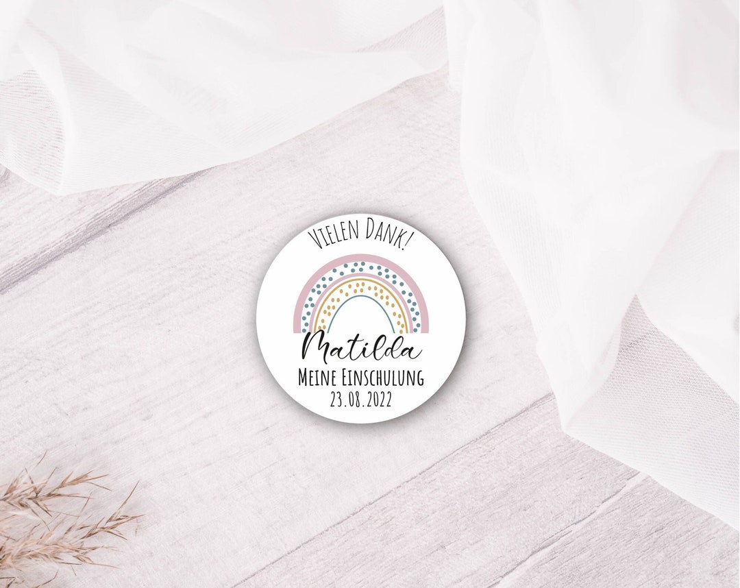 24 Personalized Thank You Stickers for School Enrollment Boho Rainbow ...